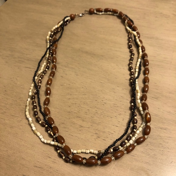 unknown | Jewelry | Multistrand Layered Beaded Vintage Retro Necklace ...